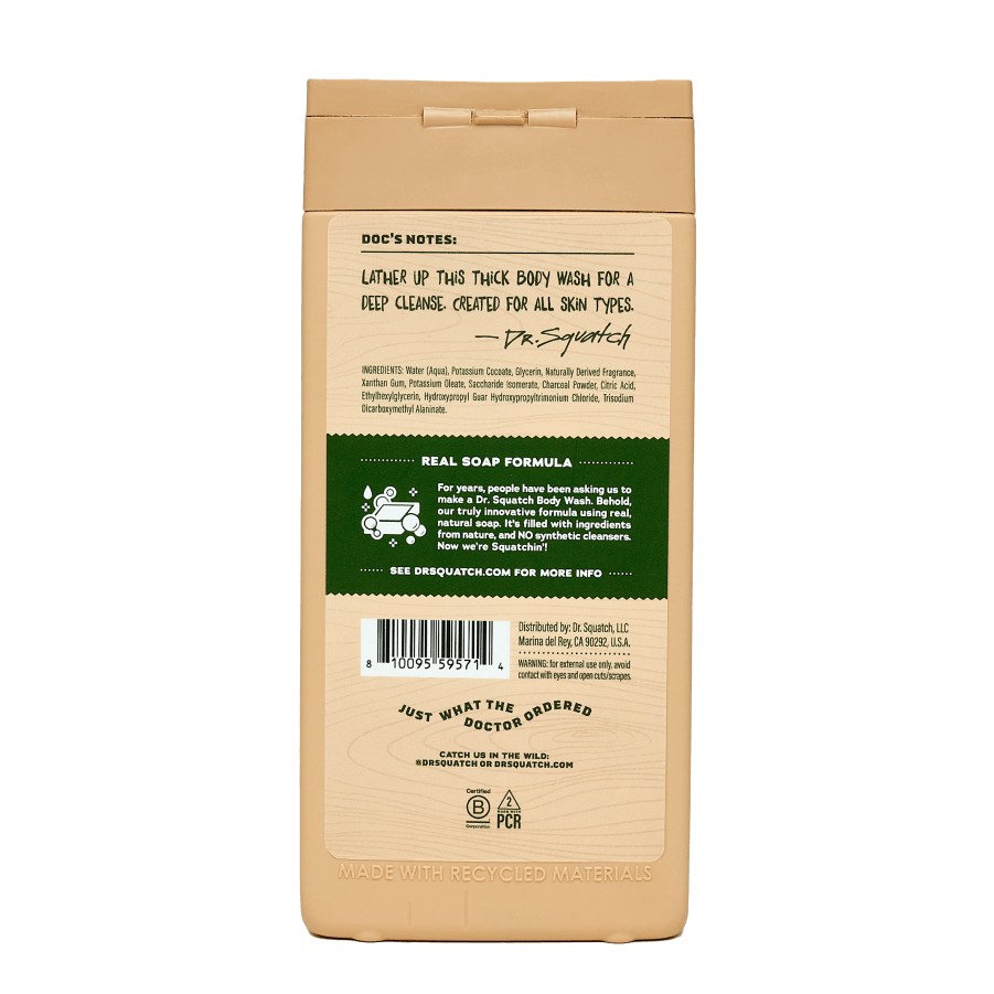 14 oz Pine Tar Exfoliating Body Wash - Dr. Squatch